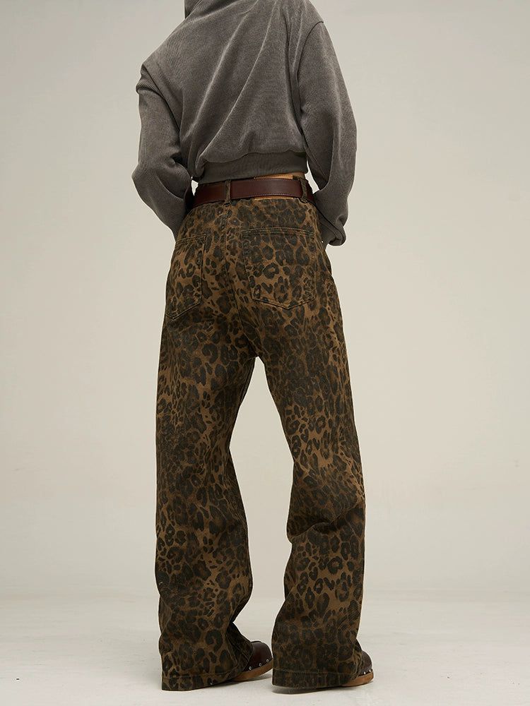 77Fight Leopard Print Jeans